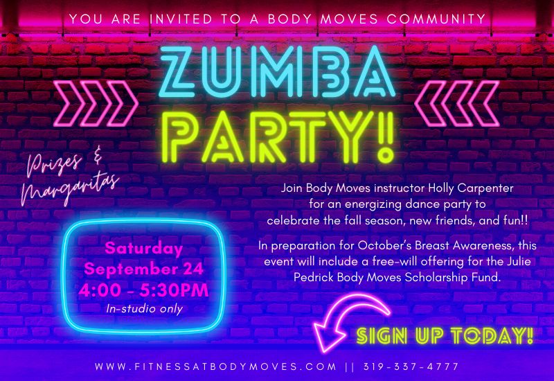 Zumba Dance Party on Saturday, September 24! – Body Moves Fitness and ...